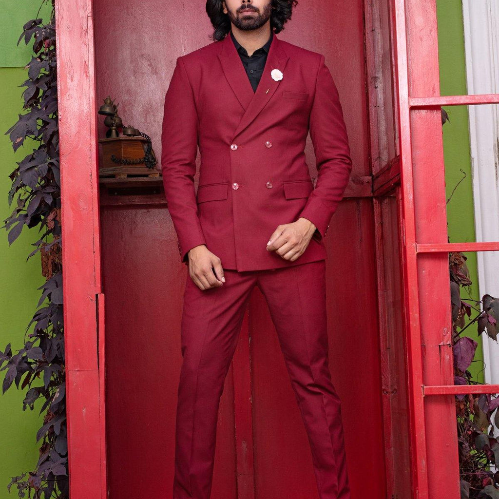 Men’s Maroon suit caption for Instagram - VJV Now - India