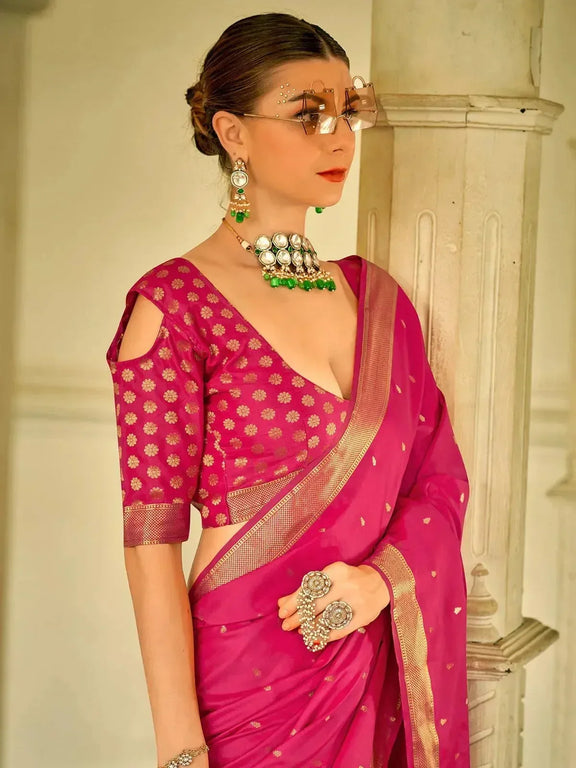 Royal Rani Satin Silk Woven Party wear Saree - VJV Now - India