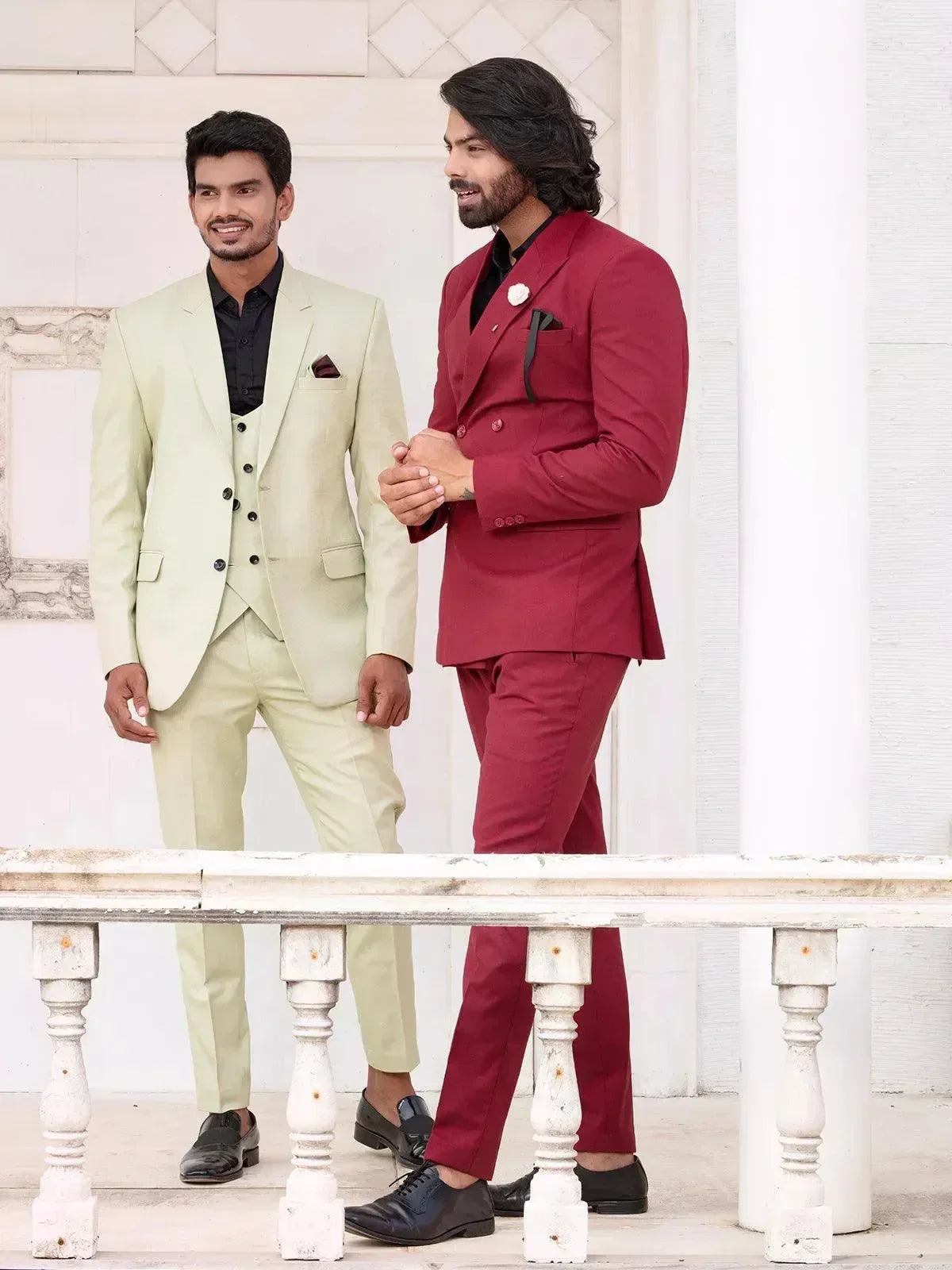 Stunning Light Green Color Men's Single Breasted Designer Suit - VJV ...