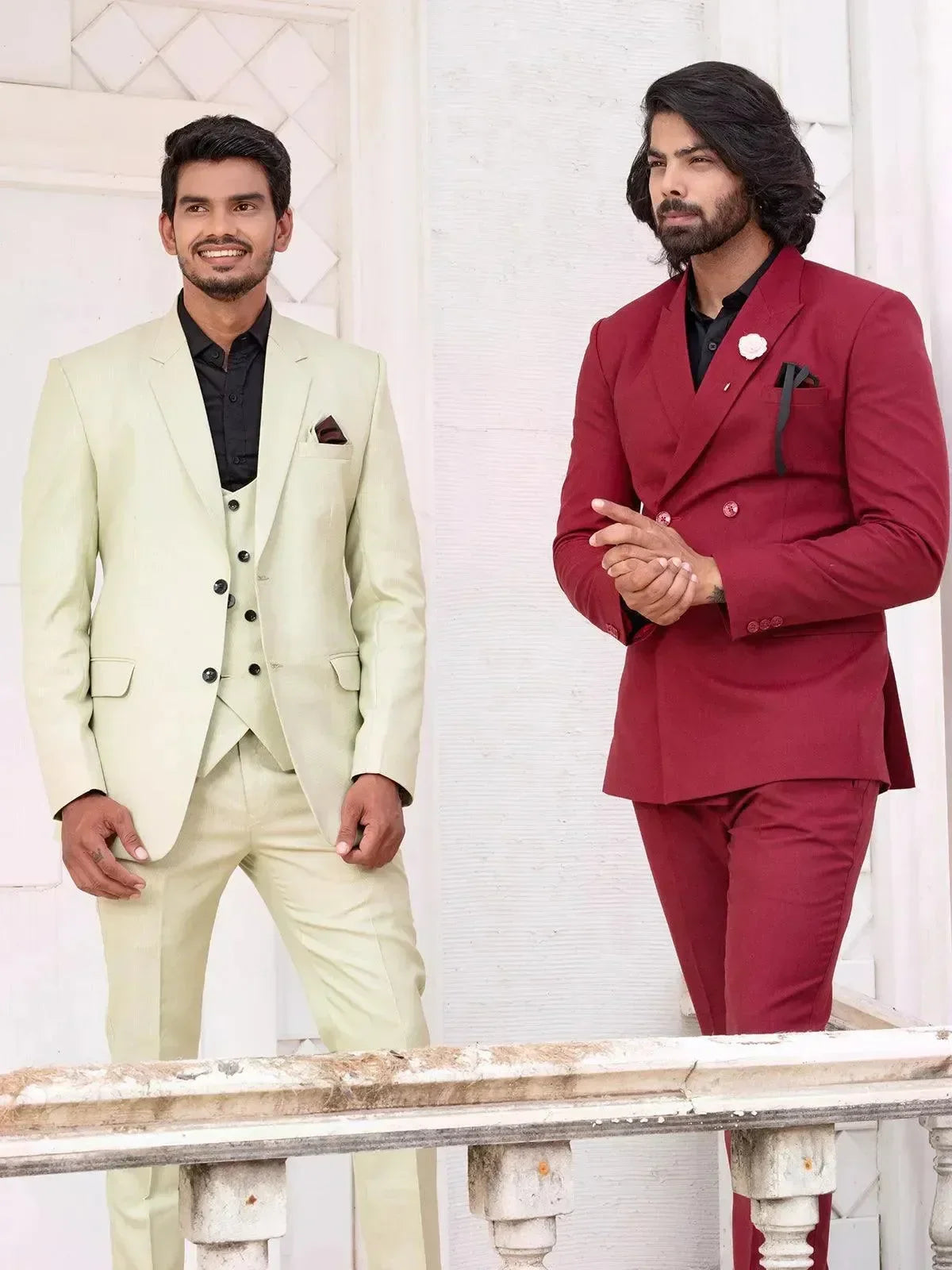 Stunning Light Green Color Men's Single Breasted Designer Suit - VJV ...